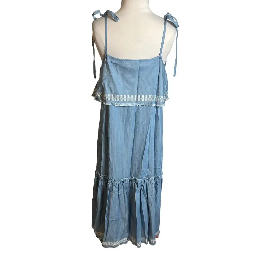 SUBOO | Dresses | Suboo Outlaw Chambray Tiered Maxi Dress | Poshmark